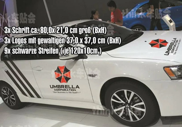 RESIDENT EVIL UMBRELLA Corporation Sticker Auto Aufkleber SET Car XL ...