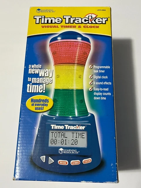 LEARNING RESOURCES TIME Tracker Visual Timer & Clock Lights & Sound ...