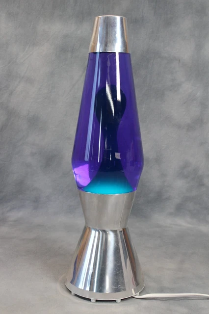 ORIGINAL MATHMOS ASTRO Large Lava Lamp Complete Working Chrome Blue Wax ...