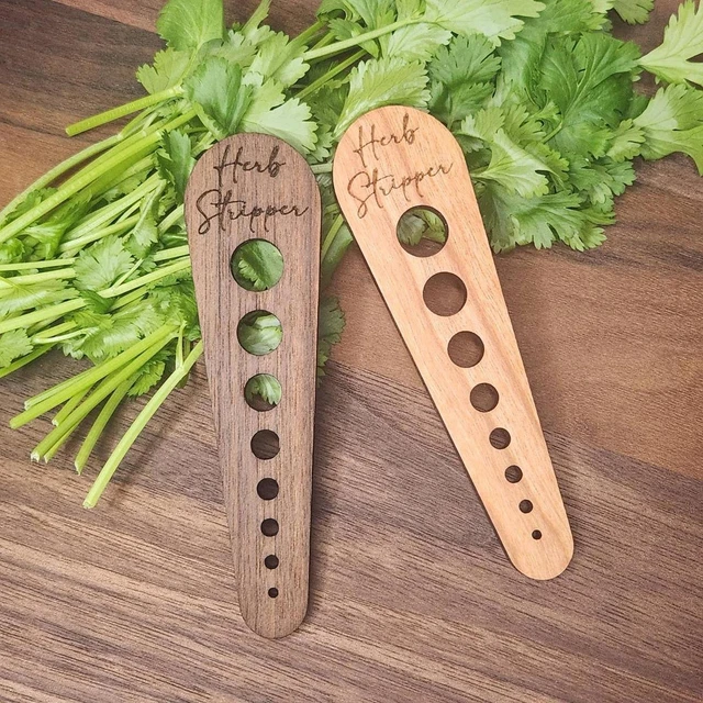 HERB LEAF STRIPPING Tool, Wooden Separator for Vegetable Preparation £6 ...
