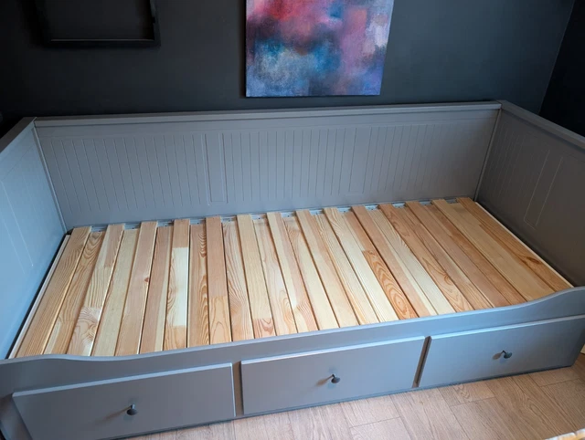 IKEA HEMNES DAY-BED Frame with 3 Drawers, Grey, 80x200 Cm £28.90 ...