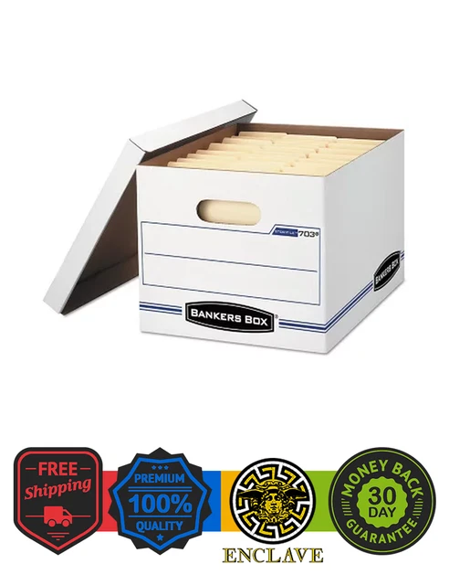 BANKERS BOX STOR/FILE Storage Box with Lift-Off Lid, Letter/Legal (6 ...