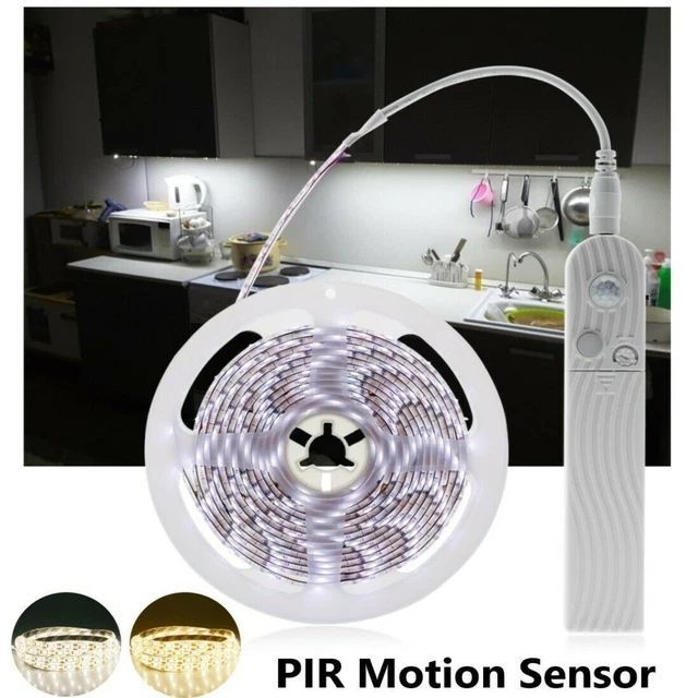 LED PIR MOTION Sensor Strip Bar Lights For Kitchen Cabinet Cupboard ...