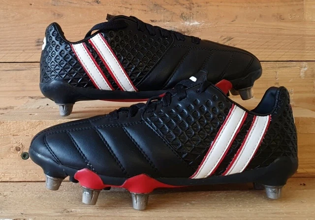 PATRICK RUGBY BOOTS Low Leather UK5/US6/EU38 PWRX RGBY Black Red White ...