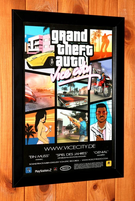 GRAND THEFT AUTO Vice City GTA PS2 Xbox Vintage Small Promo Poster / Ad ...