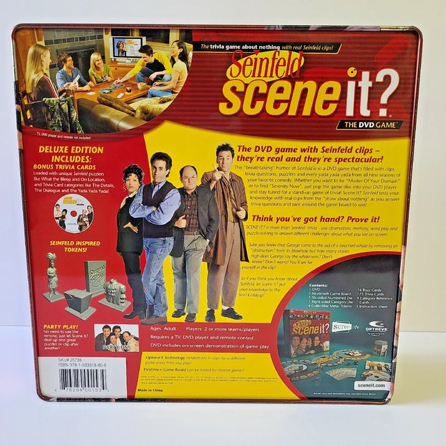 DELUXE SCENE IT Jerry Seinfeld DVD jeu-questionnaire en étain collector ...