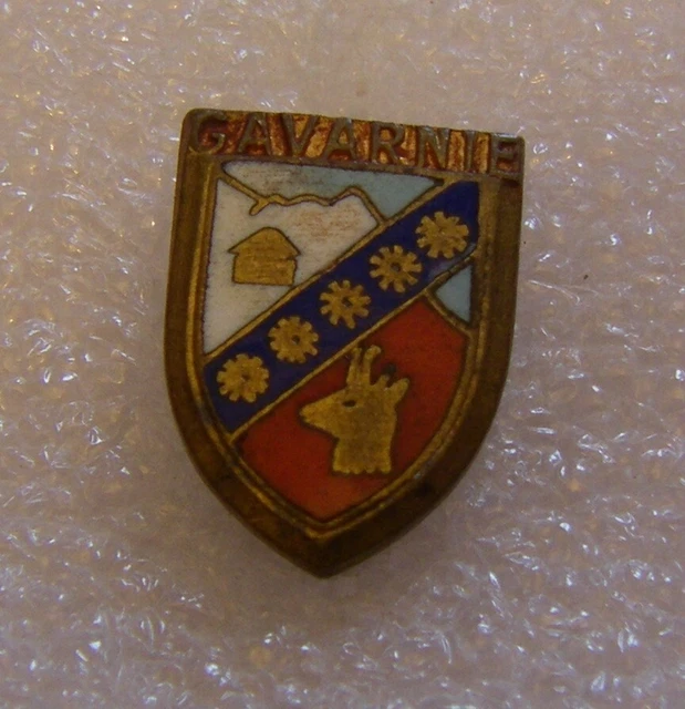 BROCHE ANCIENNE BLASON Gavarnie Coat Of Arms Armoirie Heraldique Pin ...