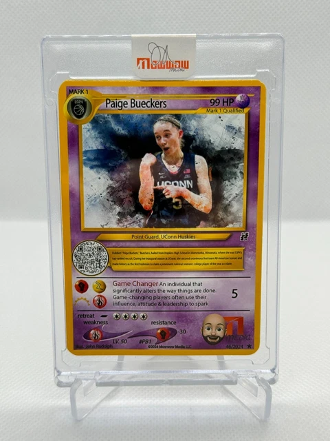 2024 JOHN RUDOLPH Signed Auto Pokémon Psychic Art Card Paige Bueckers 1 ...