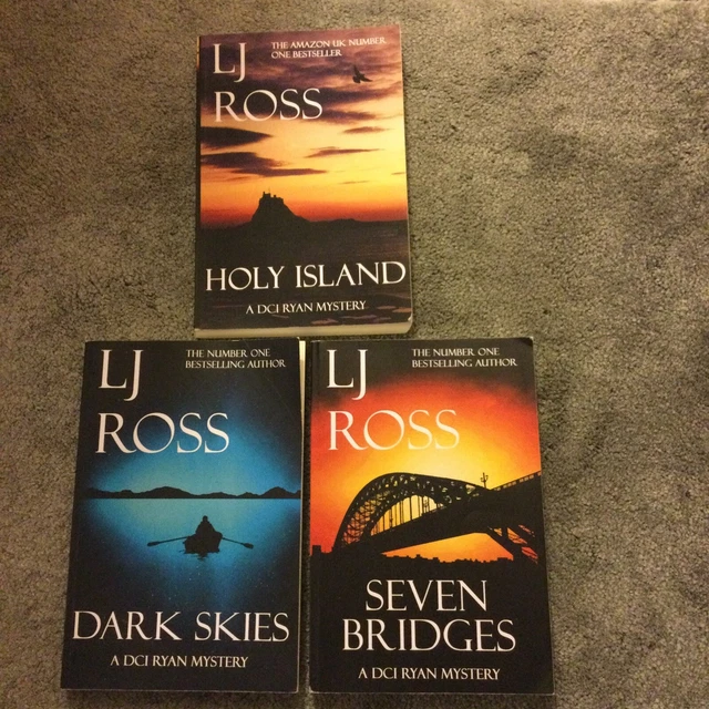 L J ROSS Bundle X3 - DCI RYAN MYSTERY Holy Island, Dark Skies, Seven ...