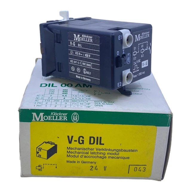KLÖCKNER MOELLER V-G DIL Auxiliary Contactor 24V Dc 415V / $52.09 ...
