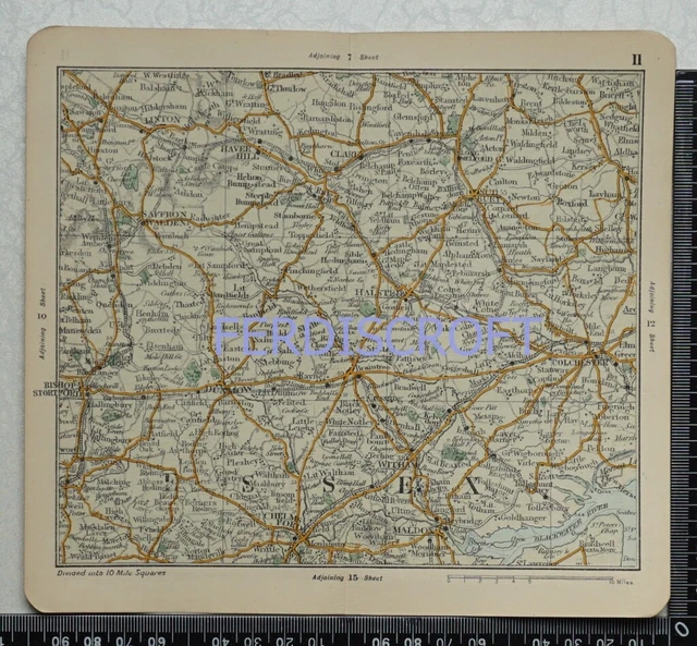 1908 BACONS' ROAD / Railway Map - Ludlow, Shrewsbury, Newport ...