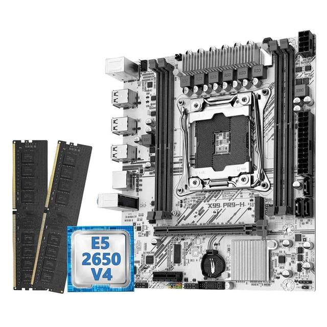 X99 PR9-H MATX LGA2011-3 Gaming Motherboard + E5 2650 V4 CPU + 16GB ...