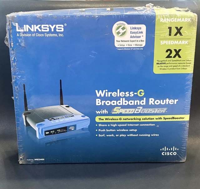 CISCO LINKSYS WRT54GS Wireless-G Broadband Router with Speed Booster ...