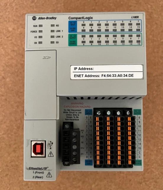 ALLEN-BRADLEY 1769-L18ER-BB1B COMPACTLOGIX 5370 Ethernet Controller ...