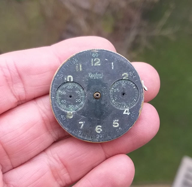 WWII GERMAN HANHART Luftwaffe Pilot Chronograph Dial And Parts Cal 40 WWII GERMAN HANHART Luftwaffe Pilot Chronograph Dial And Parts Cal 40