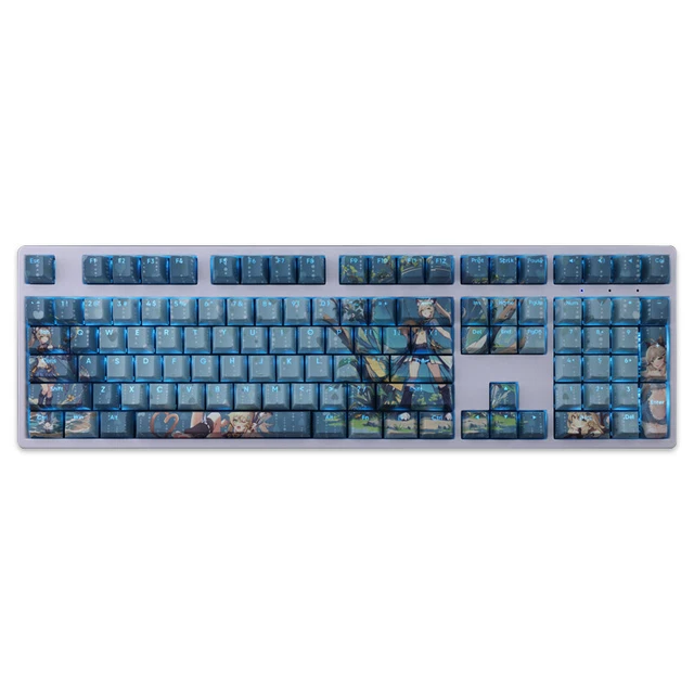 GAMES KIRARA GENSHIN Impact PBT Transparent Keycap Set Cherry MX 108 ...