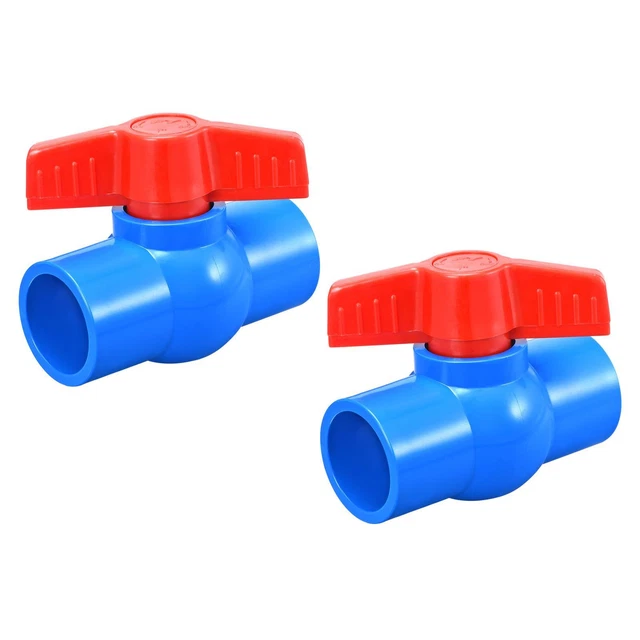 BALL VALVE, 32MM ID PVC Socket End Shut off Valve Blue Red 2Pcs £15.02 ...