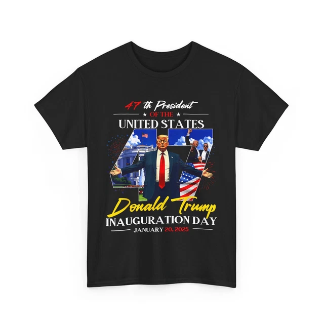 PRESIDENT DONALD TRUMP Inauguration Day 2025 47Th Usa Flag T-Shirt £21. ...