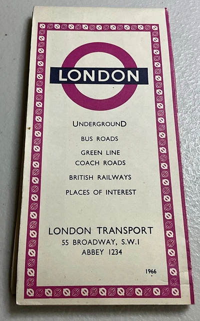 LONDON UNDERGROUND, BUS, Railway MAP 1966 Excellent Condition £18.43 ...