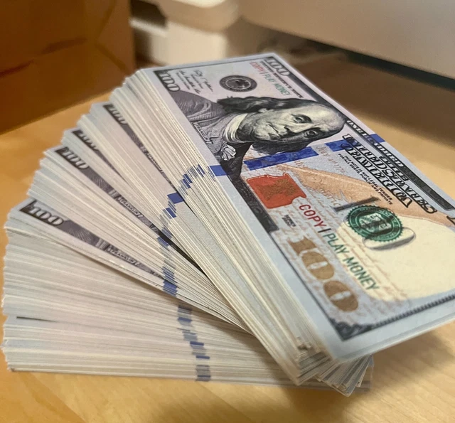 1,000PC PROP FAKE Bills Toys Movie REPLICA Money For Pretend Play ...