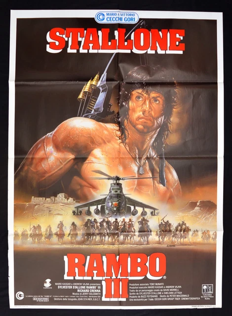 MANIFESTO RAMBO III 3 Sylvester Stallone Richard Crenna Jerry Goldsmith ...