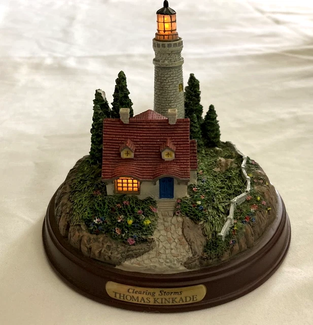 THOMAS KINKADE CLEARING Storms -- LIGHTED Lighthouse Figurine £12.72 ...