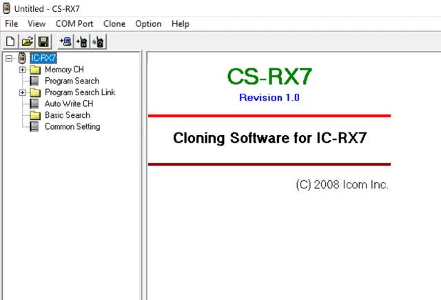 ICOM CS-RX7 V. 1.0 PROGRAMACIÓN DE RADIO Y SOFTWARE DE CLONACIÓN para ...