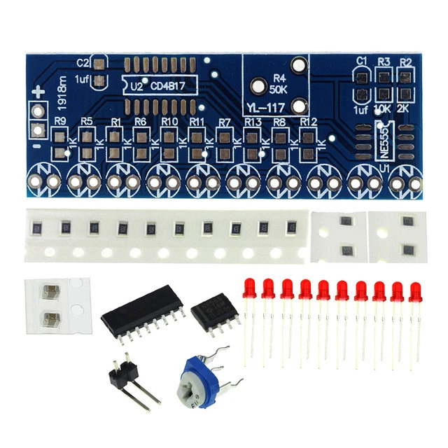 NE555+CD4017 DECIMAL COUNTER Circuit/SMD solder practice kit $0.10 ...