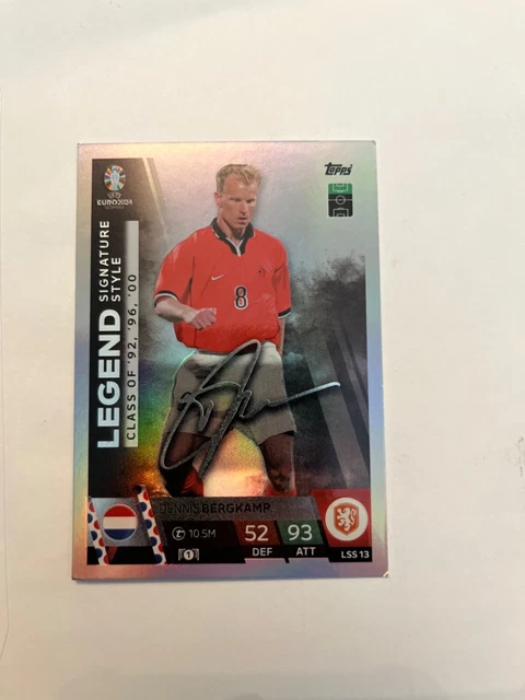 TOPPS MATCH ATTAX Euro 2024 Dennis Bergkamp Legend Signature Style £1. ...