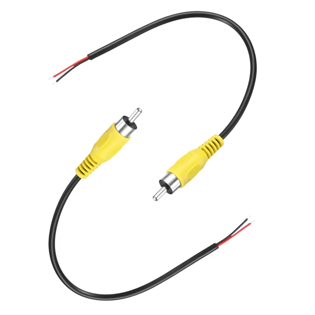 0.7FT RCA TO Bare Wire Speaker Cable, Yellow RCA Male Plug, Pack of 2 ...
