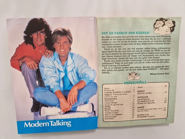 MODERN TALKING - A very rare poster Sweden 1985 (Full Magazine) EUR 29 ...