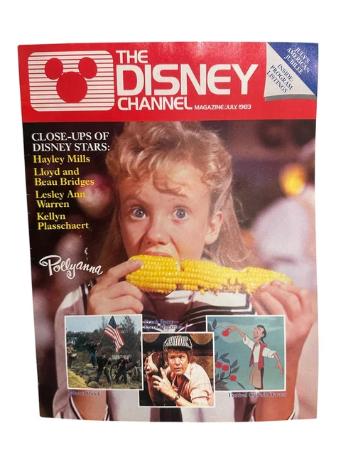THE DISNEY CHANNEL Magazine July 1983 With Pollyana Eating Corn On Cob ...