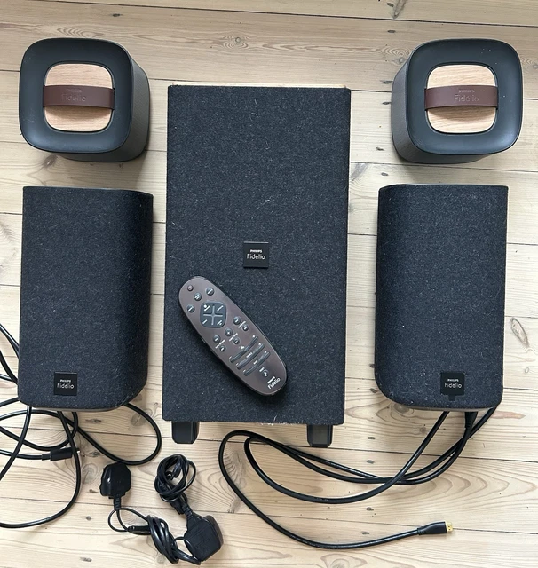 PHILIPS FIDELIO E5 Surround Speakers Wireless Soundbar TV Sound System ...