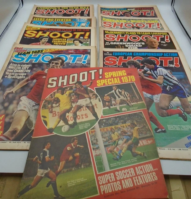 VINTAGE SHOOT FOOTBALL Magazine X 9 Issues 1979 / 1980 Inc 1979 Spring ...