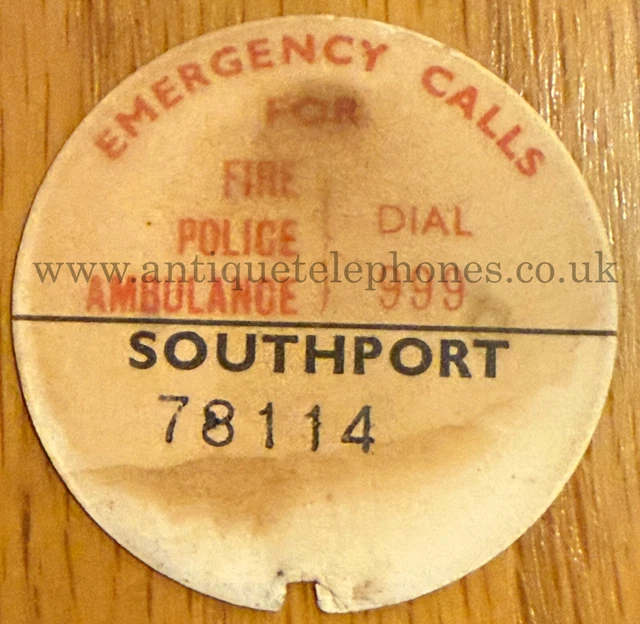 GENUINE GPO TELEPHONE dial label SOUTHPORT 78114 BB £6.96 - PicClick UK