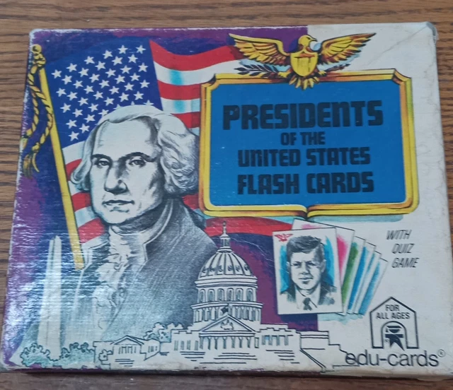 PRESIDENTS OF THE United States Flash Cards 1975 Rare Collectible VTG £ ...