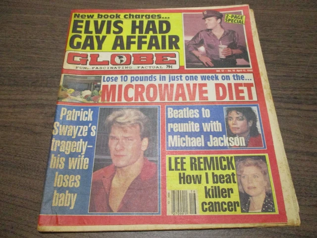 GLOBE APRIL 17 1990 Elvis Presley Gay Affair, Michael Jackson & The ...