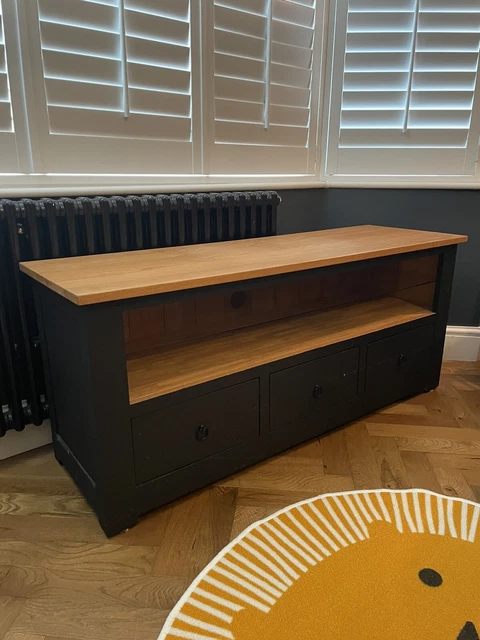 SOLID OAK TV unit/cabinet Glass shelf Upcycle £40.00 - PicClick UK