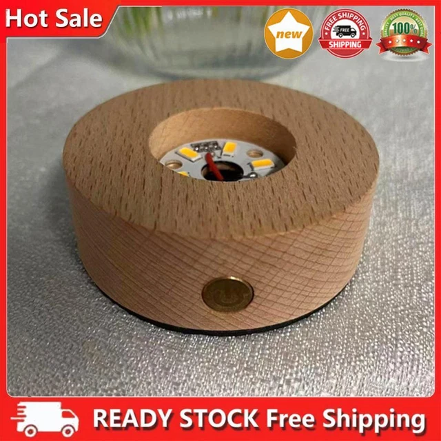 WOODEN LED LIGHT Display Base LED Wood Display Base Wooden Lighted ...
