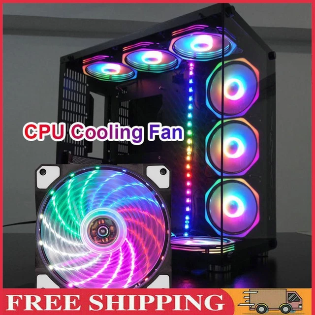 120MM PC COMPUTER Case Fans LED Cooling 12V DC 4Pin Radiator CPU Cooler ...