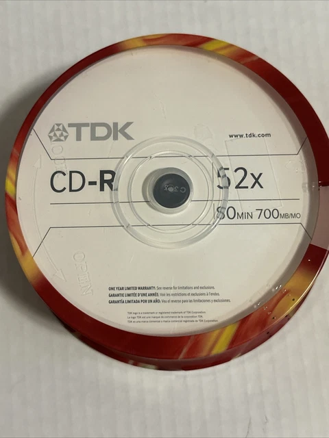 TDK CD-R 52X 30-Pack 80MIN 700MB Blank CDs Audio, Data - NEW & FACTORY ...