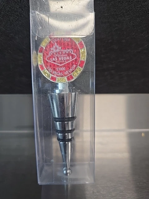 WELCOME TO LAS Vegas Lucky Chip $1k Pink Nevada Heavy Silver wine cork ...