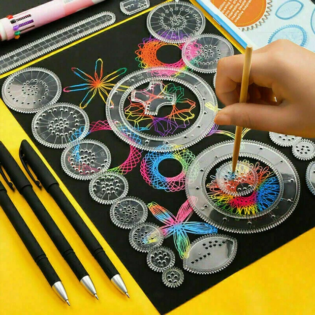 27 X SPIROGRAPH Zeichnen Schablone Spirale Musterung Lineal Bildung ...