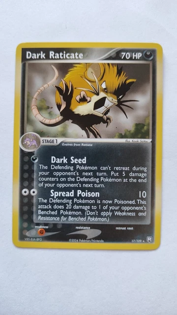 CARTE POKÉMON DARK raticate 17/109 EX team rocket returns Rare ENG EUR ...