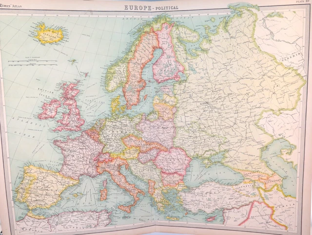 .1922 SCARCE LARGE MAP of EUROPE - POLITICAL. GREAT CONDITION. $99.00 ...