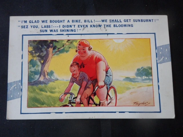 ORIGINAL CYCLING POSTCARDS - Bamforth Comic Series 185- Im Glad we ...
