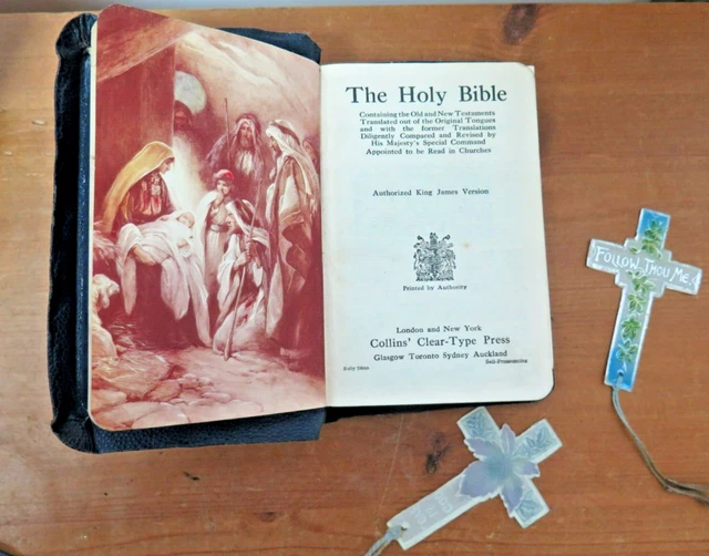 VINTAGE HOLY BIBLE ILLUSTRATED Old & New Testament Collins Press ...