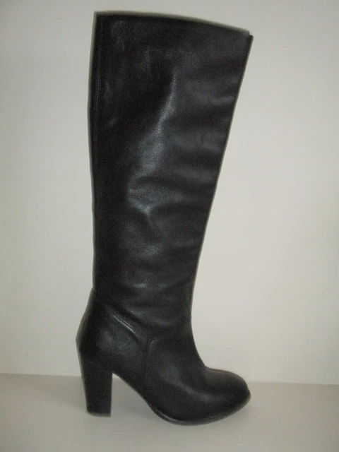 DUNE WOMENS BLACK Leather High Block Heel Knee Length Long Boots Size 5 ... DUNE WOMENS BLACK Leather High Block Heel Knee Length Long Boots Size 5 ...