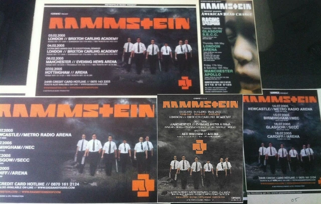 RAMMSTEIN - UK LIVE TOUR DATES - 2002 & 2005 - magazine advert / fridge ...