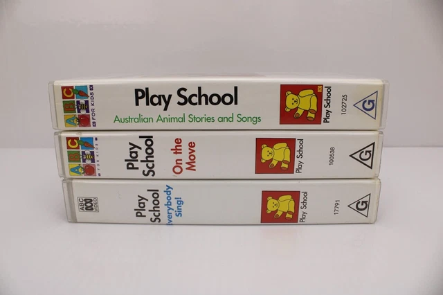 ABC PLAY SCHOOL VHS Tapes x 3 - On The Move, Everybody Sing, Stories ...